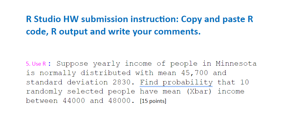 Solved R Studio HW submission instruction: Copy and paste R | Chegg.com