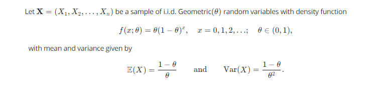 Solved Let X=(X1,X2,…,Xn) be a sample of i.i.d. Geometric | Chegg.com