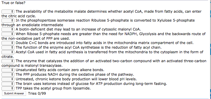 Solved True or false? The availability of the metabolite | Chegg.com