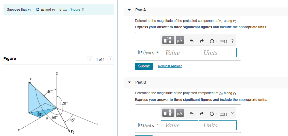 Solved Suppose that rı = 12 m and r2 = 6 m. (Figure 1) Part | Chegg.com