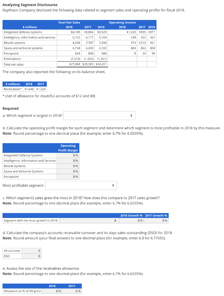Solved Analyzing Segment Disclosures Raytheon Company | Chegg.com
