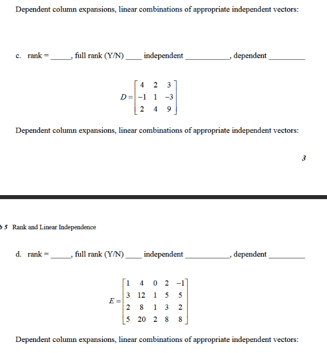 Solved 4. For each of the matrices below, using the ideas of | Chegg.com