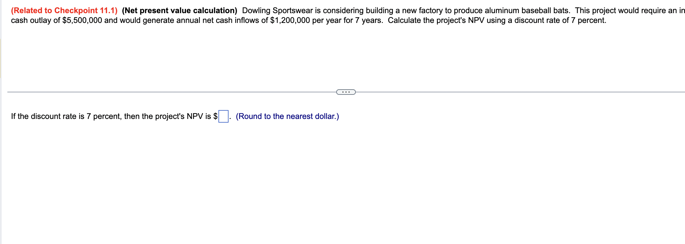 Solved (Related to Checkpoint 11.1) (Net present value | Chegg.com
