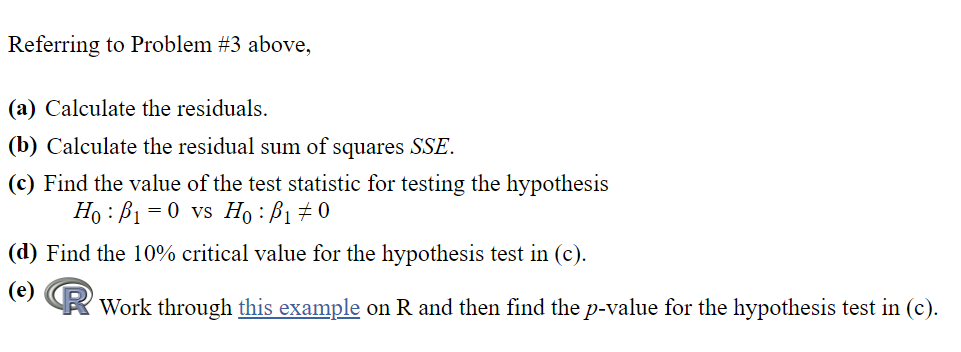 Solved Referring to Problem \#3 above, (a) Calculate the | Chegg.com