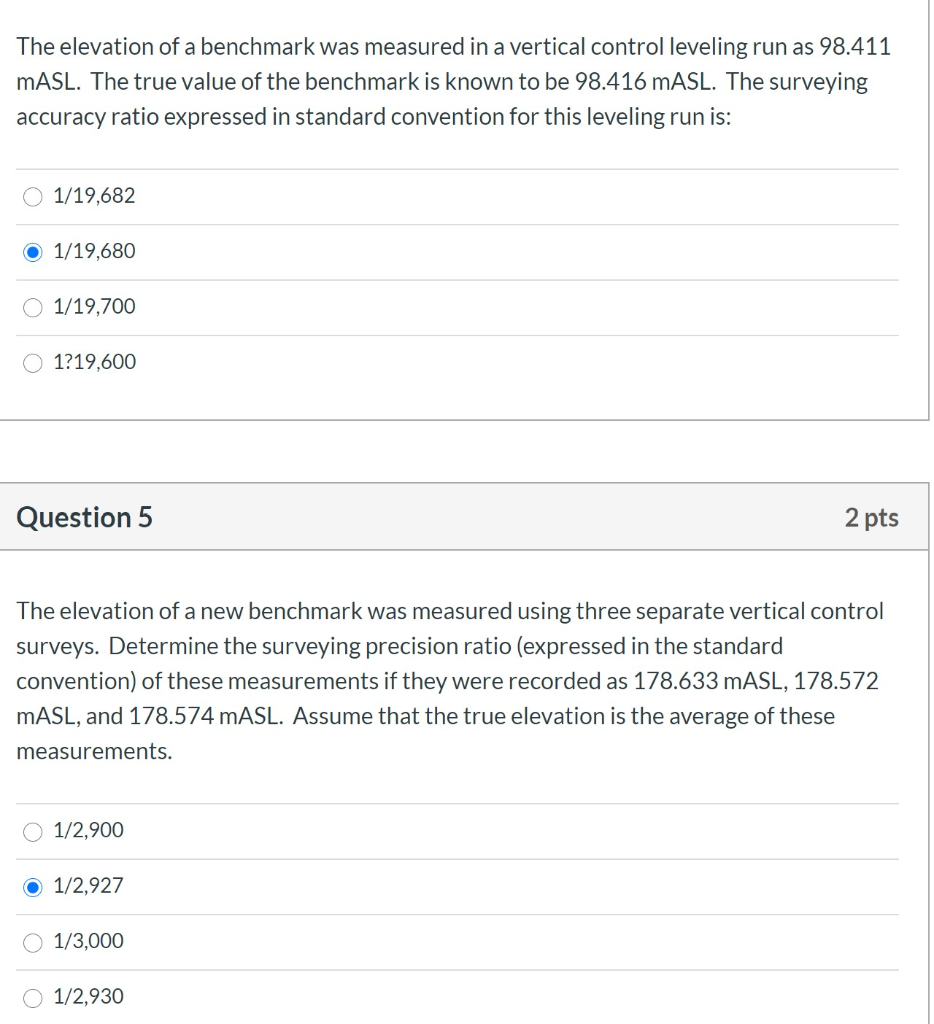 Solved The elevation of a benchmark was measured in a | Chegg.com