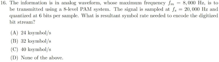 Solved 6. The information is in analog waveform, whose | Chegg.com