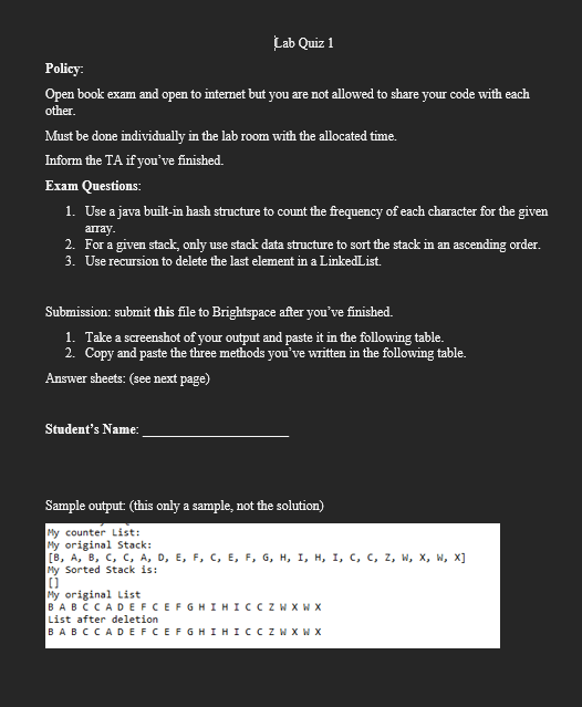 Solved PLEASE only do #1 (Use a java built-in hash structure | Chegg.com