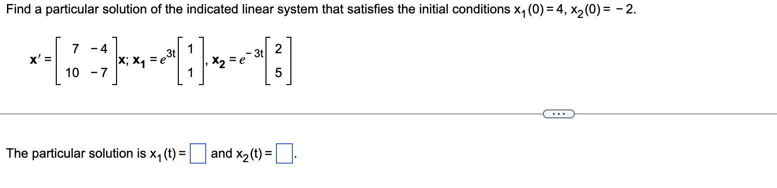 Solved Find a particular solution of the indicated linear | Chegg.com