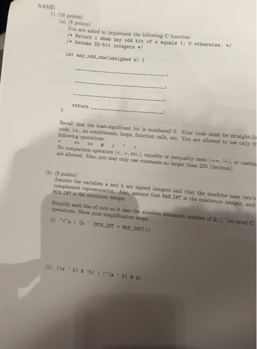 You are asked to implement the following C | Chegg.com