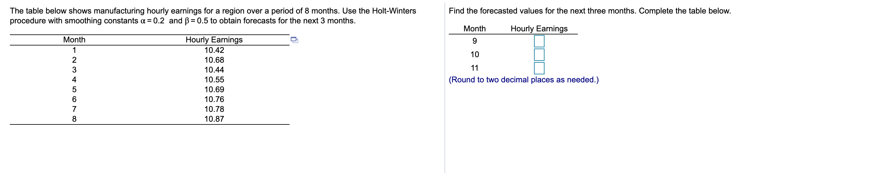 Solved Find the forecasted values for the next three months. | Chegg.com