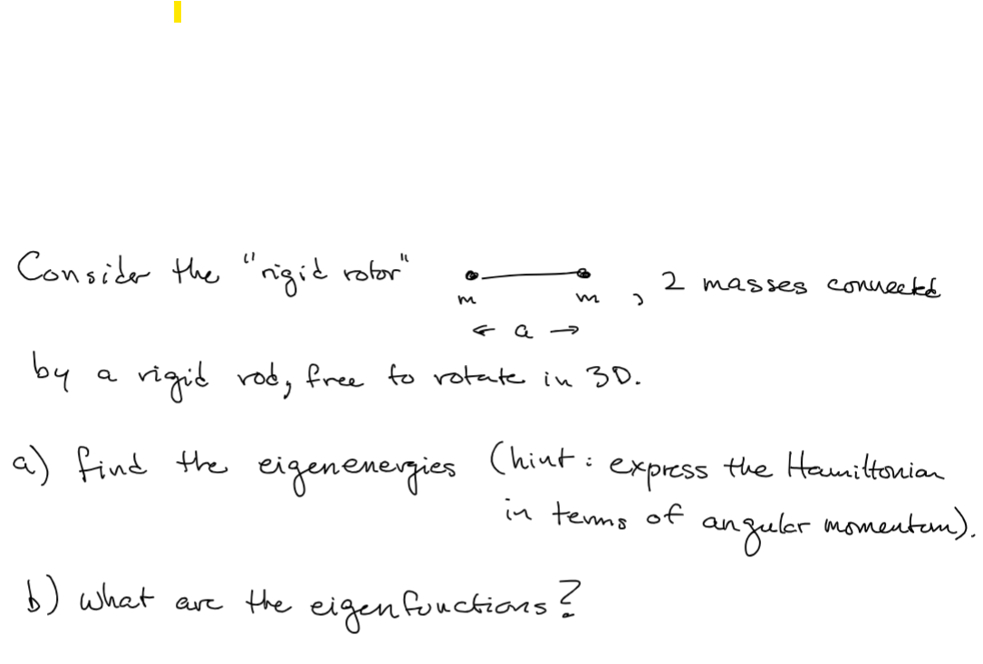 Solved Consider the "rigid rotor"mma→,2 ﻿masses convected by | Chegg.com