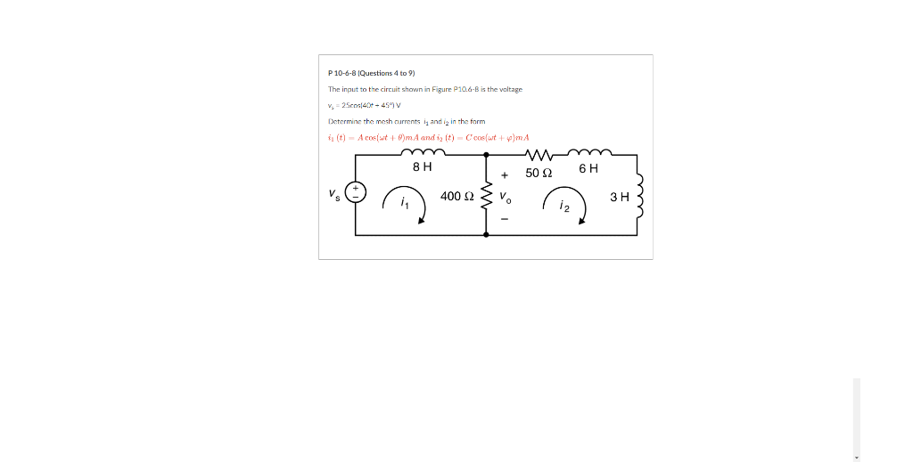 Solved P 10-6-8 (Questions 4 to 9) The input to the circuit | Chegg.com