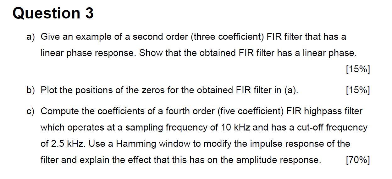 Solved Question 3 a) Give an example of a second order | Chegg.com