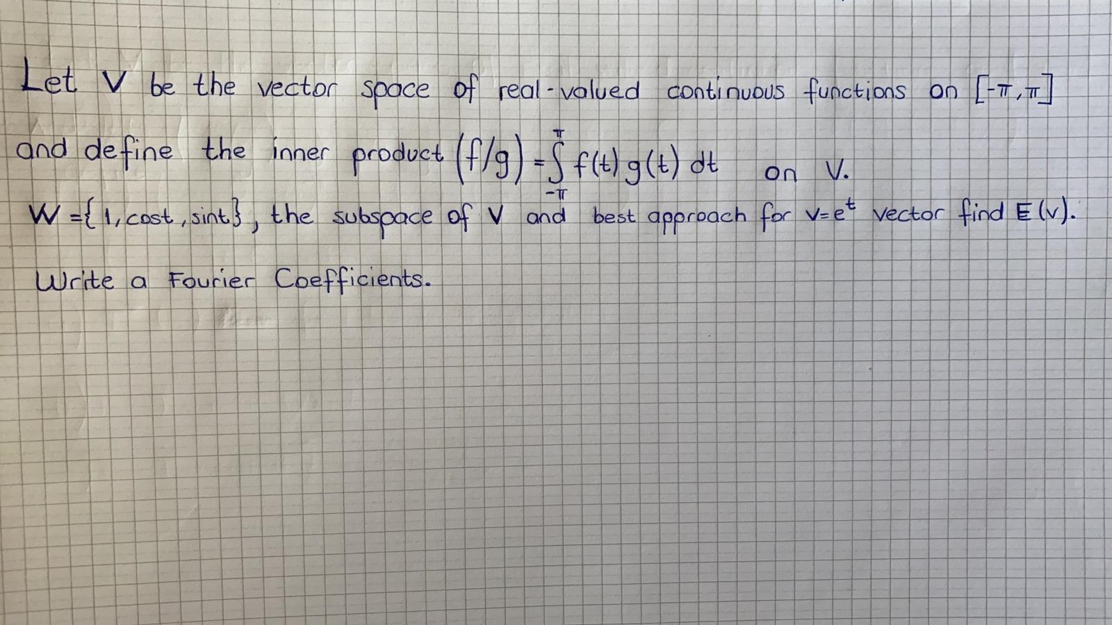 Solved Let y be the vector space of real - valued continuous | Chegg.com