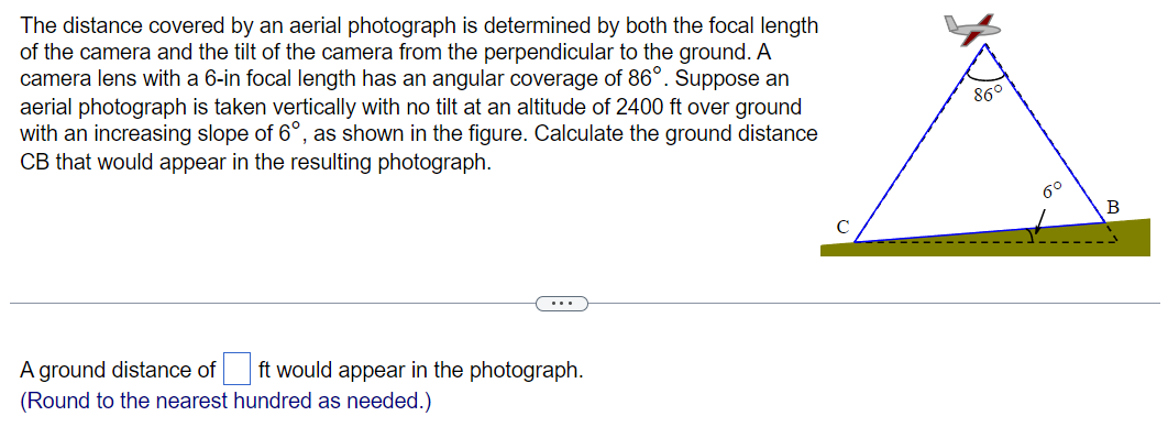 Solved The distance covered by an aerial photograph is | Chegg.com