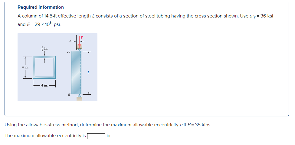 Solved Required information A column of 14.5-ft effective | Chegg.com