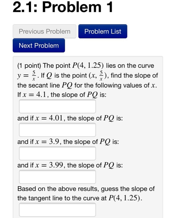 Solved 2.1: Problem 1 Previous Problenm Problem List Next | Chegg.com