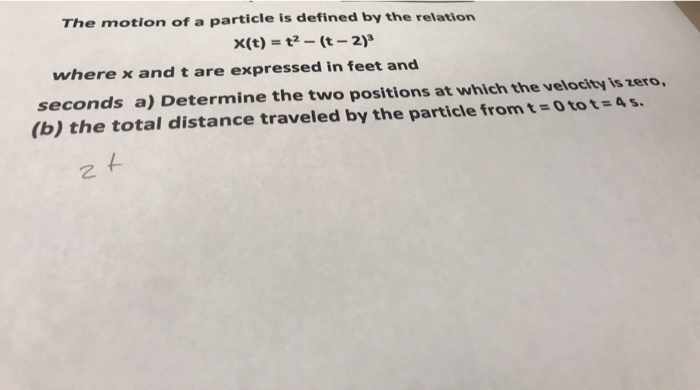Solved The motion of a particle is defined by the relation | Chegg.com