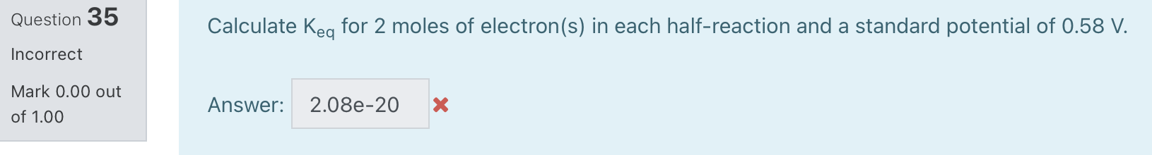 Question 32 Calculate Eº from the table of standard | Chegg.com