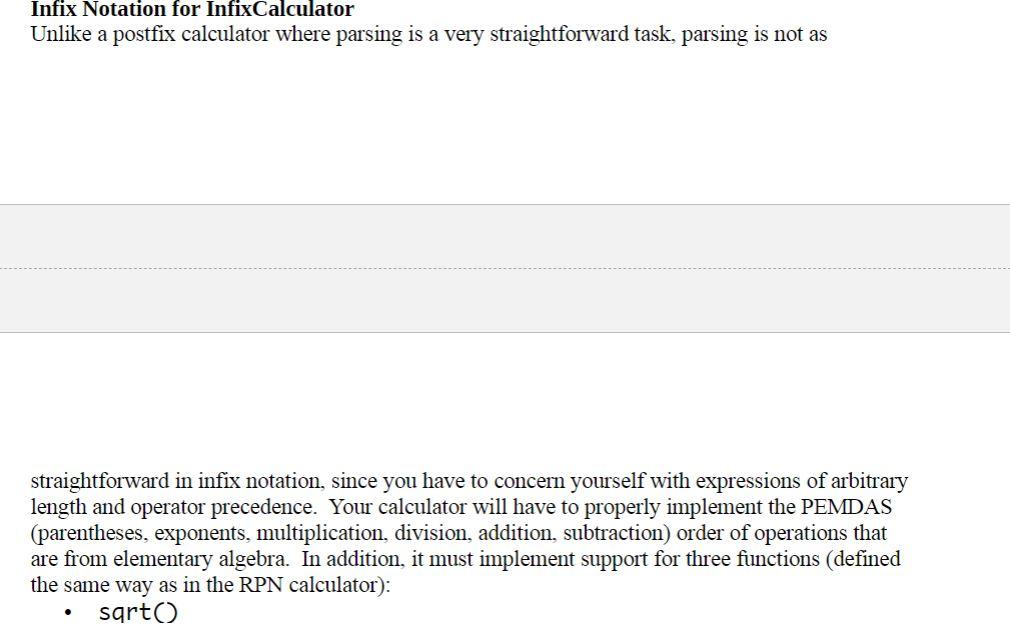 Solved In Java, please create An RPN (postfix notation) | Chegg.com