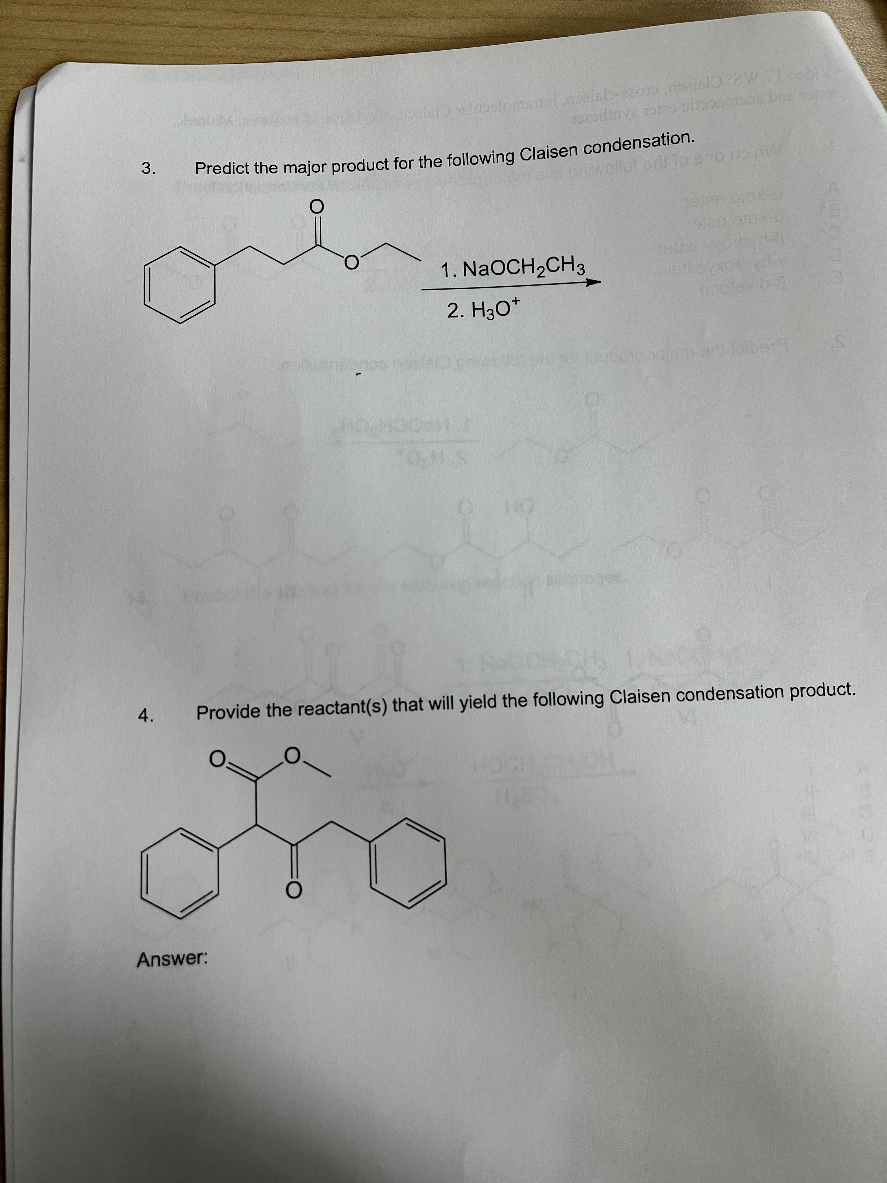 Solved 3. Predict the major product for the following | Chegg.com