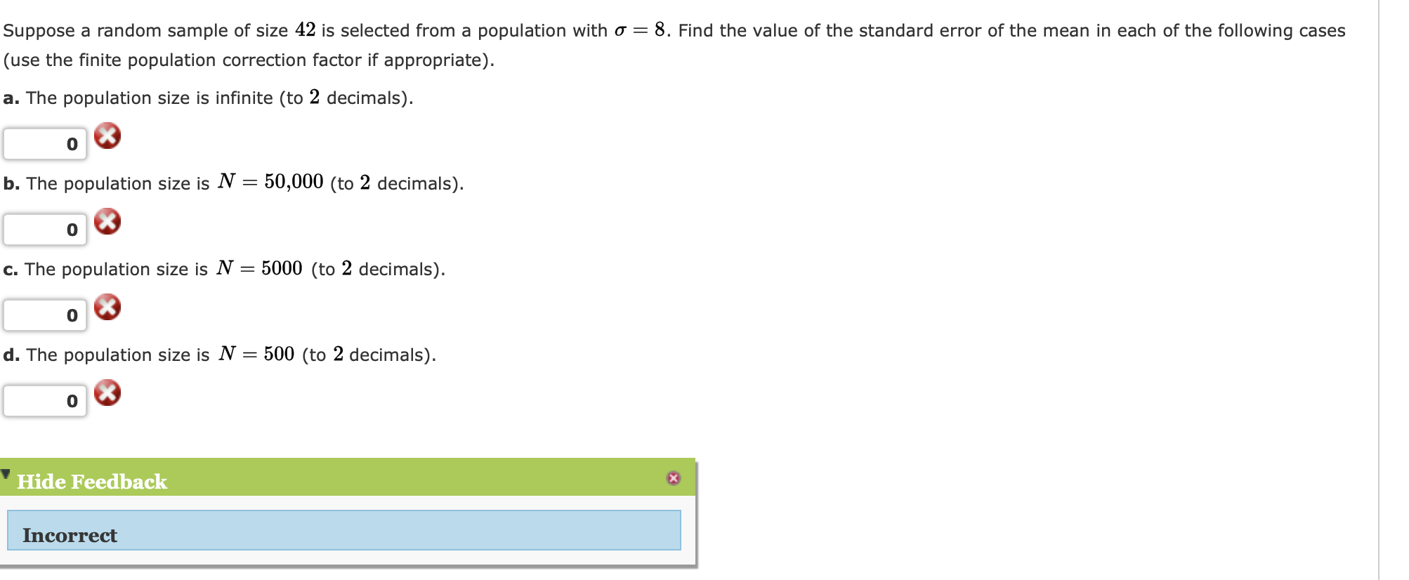 Solved Suppose a random sample of size 42 is selected from a | Chegg.com