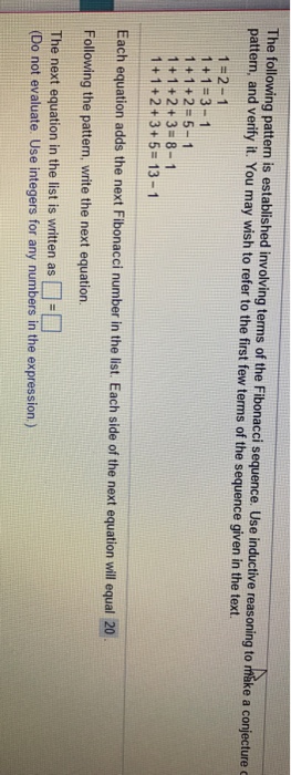 Solved The following pattern is established involving terms | Chegg.com