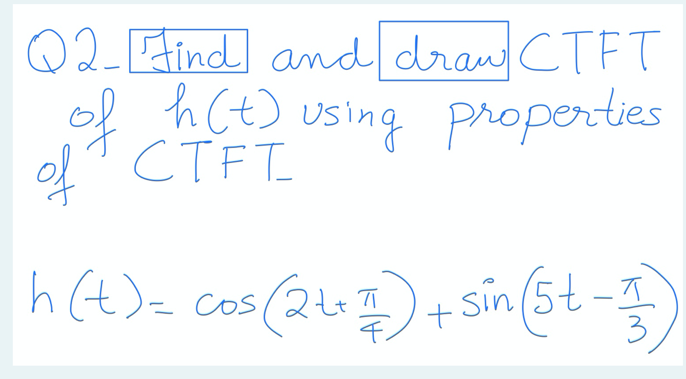 Solved Q2. find and draw CTFT of h(t) using properties of | Chegg.com