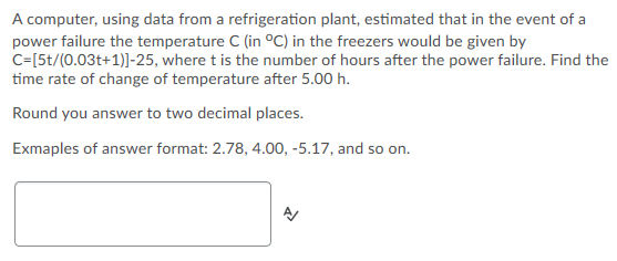 Solved A computer, using data from a refrigeration plant, | Chegg.com