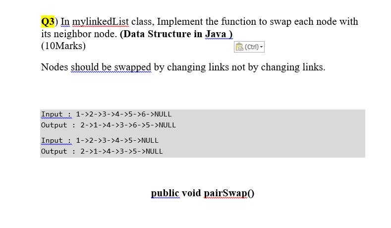 Solved Q3) In mylinkedList class, Implement the function to | Chegg.com