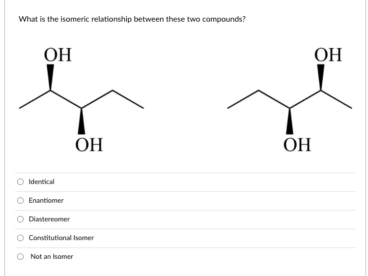 Solved What is the isomeric relationship between these two | Chegg.com
