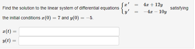 Solved Find the solution to the linear system of | Chegg.com