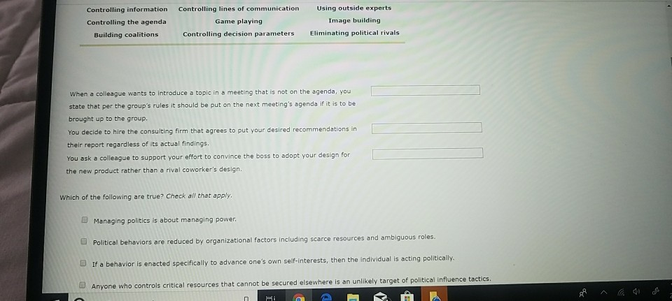Solved Controlling information Controlling the agenda | Chegg.com