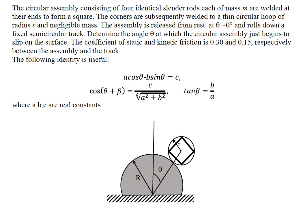 The circular assembly consisting of four identical | Chegg.com
