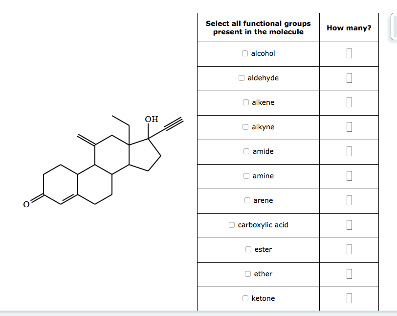 Solved Examine the molecule below. Check the box next to | Chegg.com