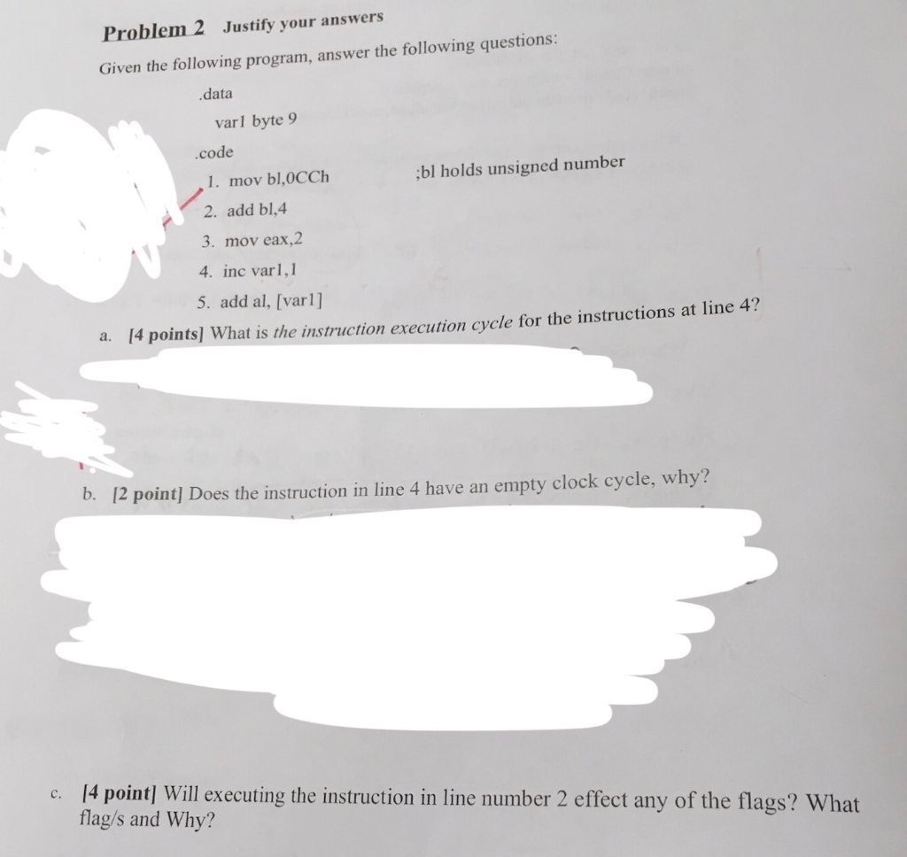 Problem 2 Justify your answers Given the following | Chegg.com