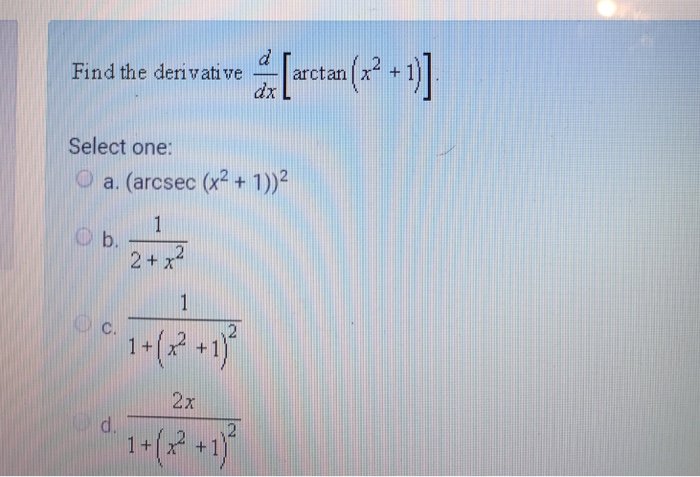 Solved Find the derivative d [arctan(44) Find the | Chegg.com Solved Find the derivative d [arctan(44) Find the | Chegg.com