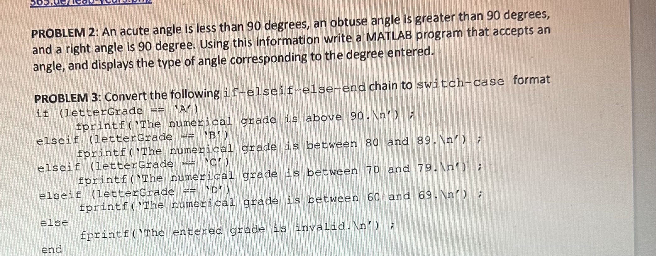 Solved PROBLEM 2: An acute angle is less than 90 degrees, an | Chegg.com