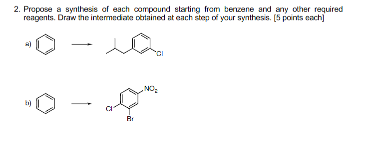 Solved 2. Propose a synthesis of each compound starting from | Chegg.com