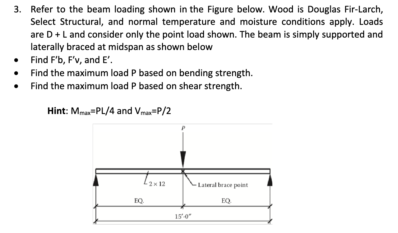 Solved 3. Refer to the beam loading shown in the Figure | Chegg.com