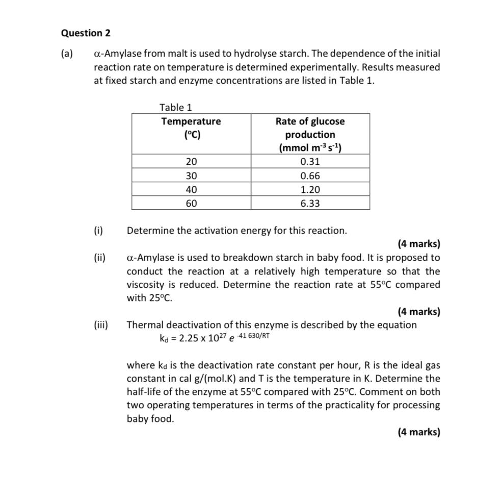 Solved Question 1 (a) The global demand for lactic acid is | Chegg.com
