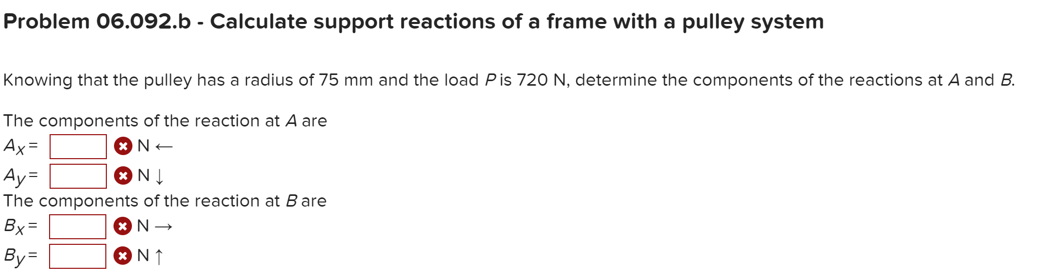 Solved Problem 06.092 - Calculate support reactions of a | Chegg.com