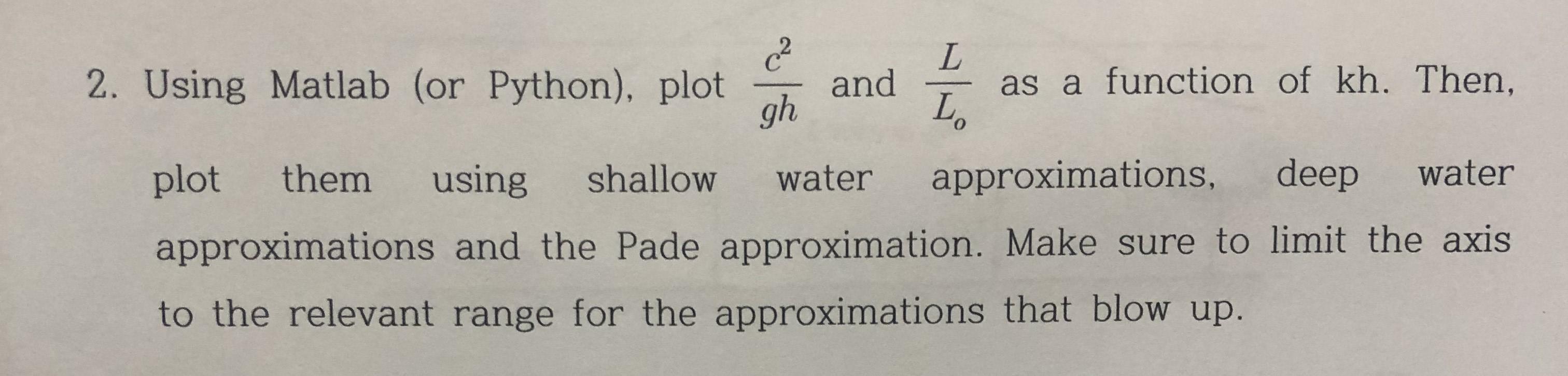 c2 L 2. Using Matlab (or Python), plot and as a | Chegg.com