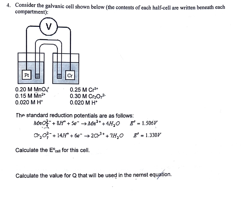 Solved Consider the galvanic cell shown below (the ﻿contents | Chegg.com