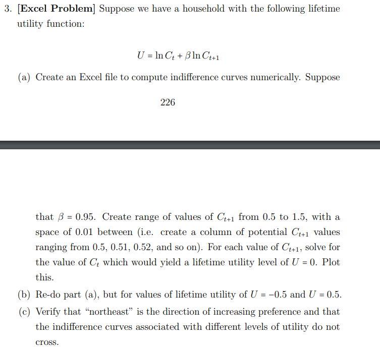 Solved [Excel Problem] Suppose we have a household with the | Chegg.com