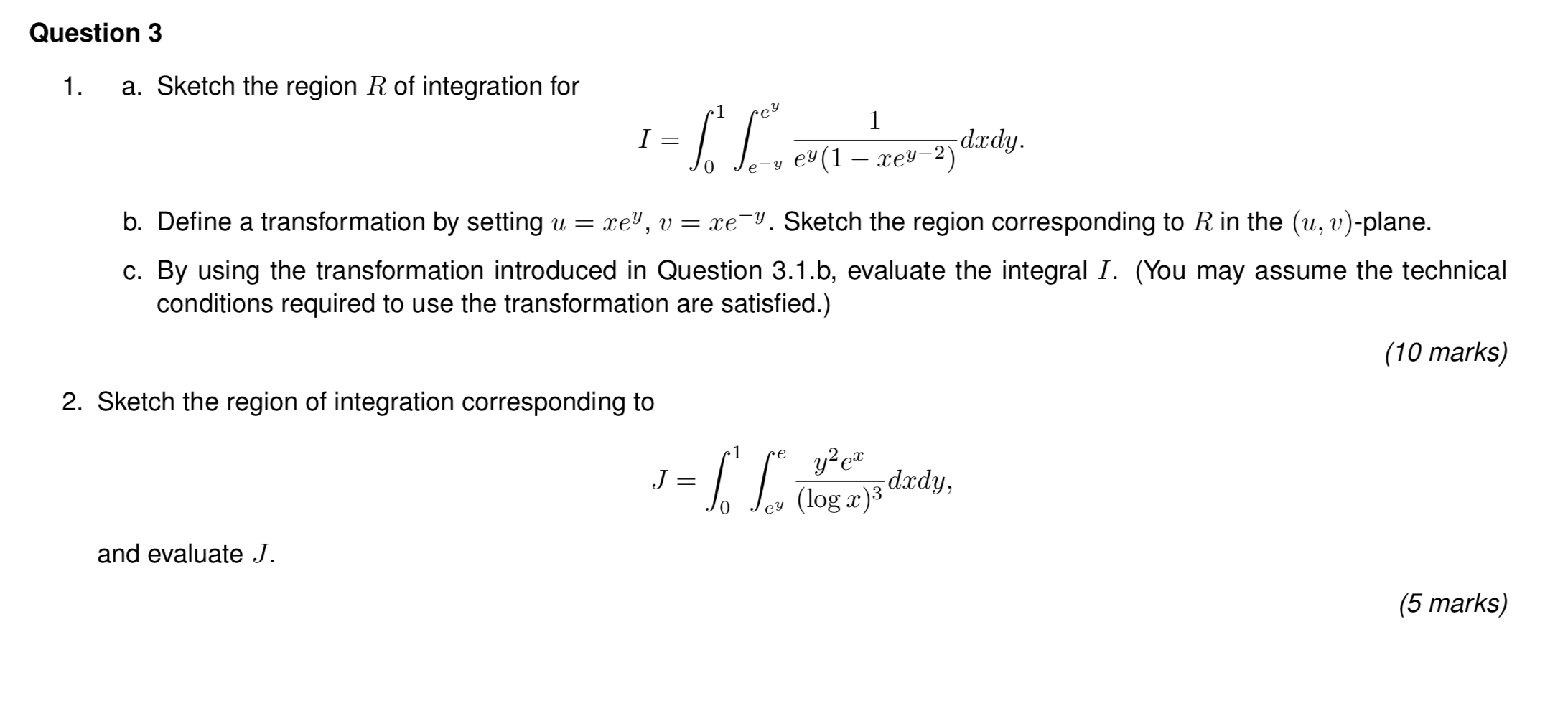 Solved Question 3 1. a. Sketch the region R of integration | Chegg.com