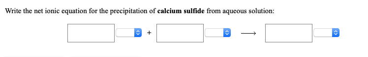 Solved Write the net ionic equation for the precipitation of | Chegg.com