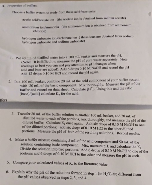Solved 3. pH diluted buffer (1) prepared in step 3_ 4.75 [h | Chegg.com