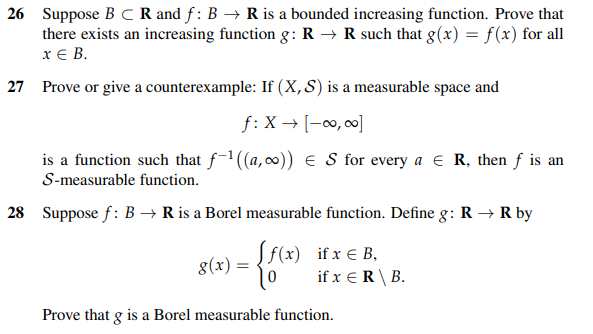 Solved 26 Suppose B⊂R and f:B→R is a bounded increasing | Chegg.com