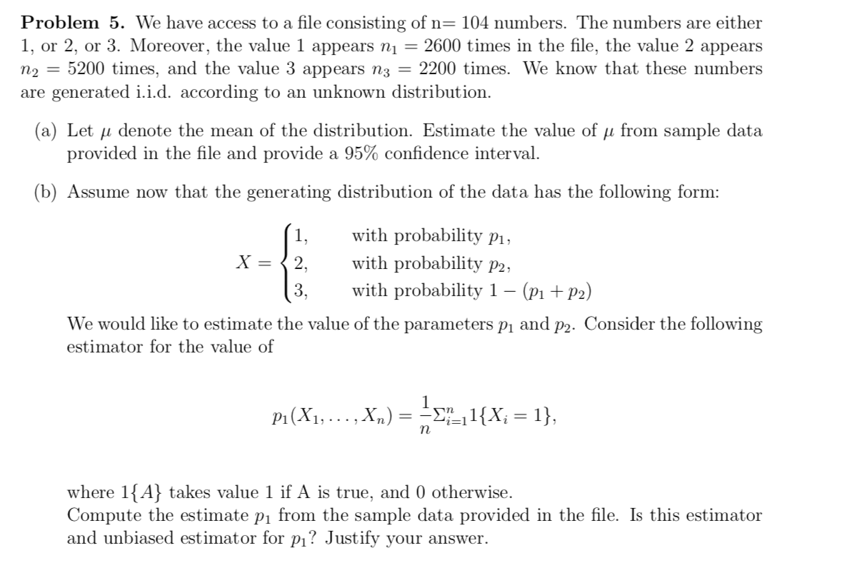 Problem 5. We have access to a file consisting of n= | Chegg.com